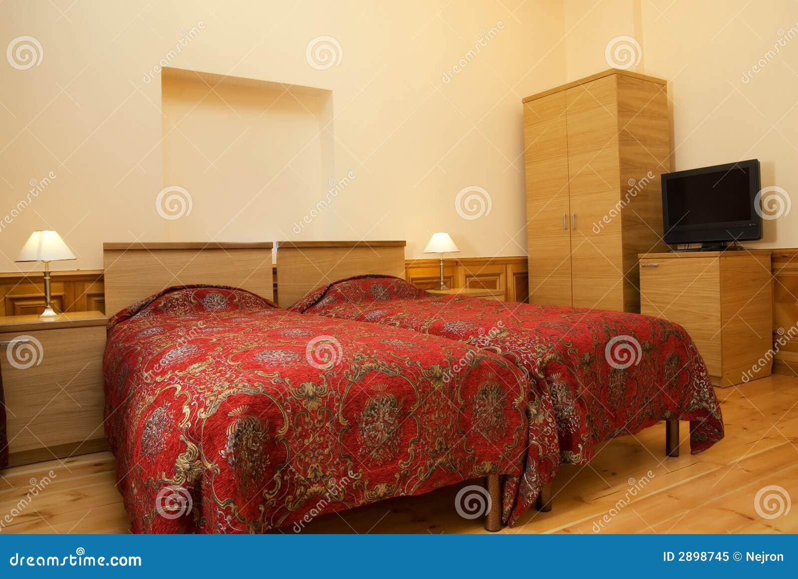 Hotel double room stock image. Image of relax, pillows - 2898745