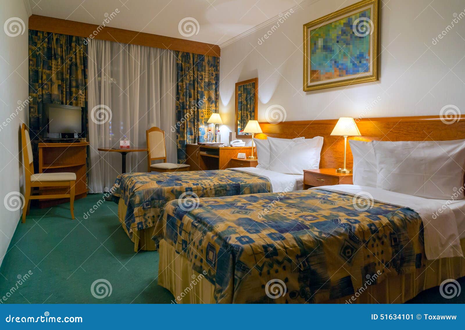 Hotel Double Room Modern Interior Stock Image - Image of decor ...