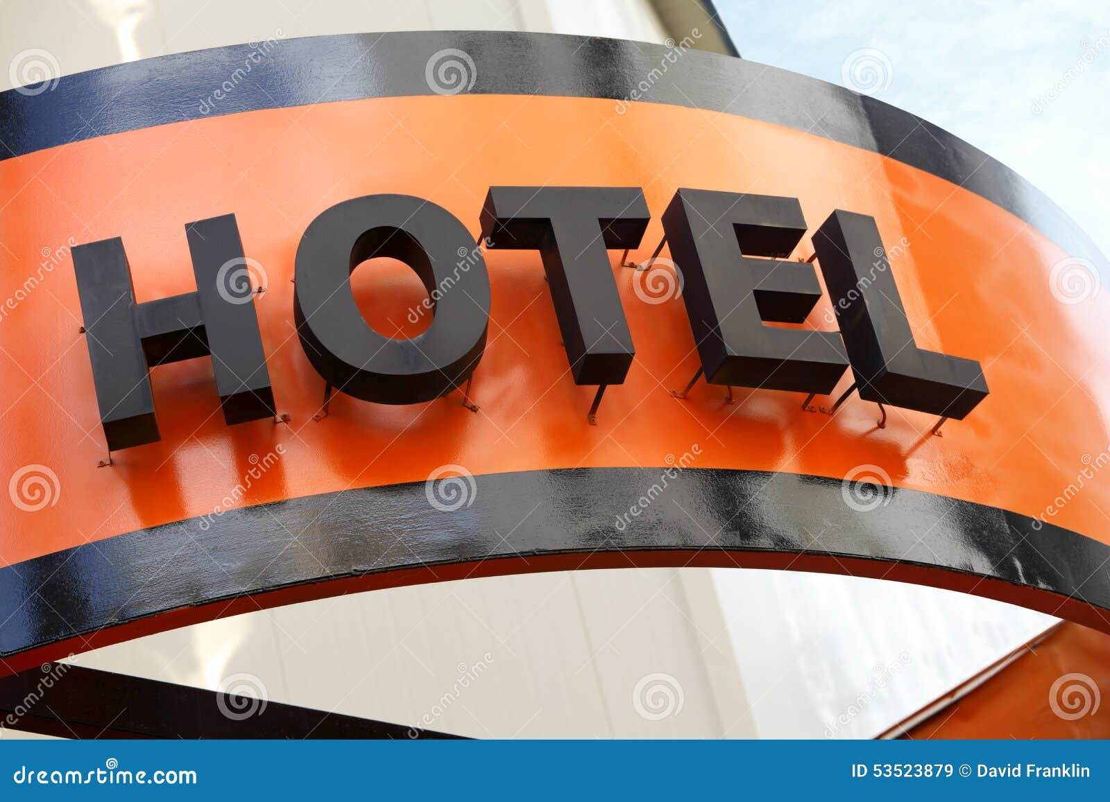 Hotel sign stock image. Image of hotel, exterior, orange - 53523879