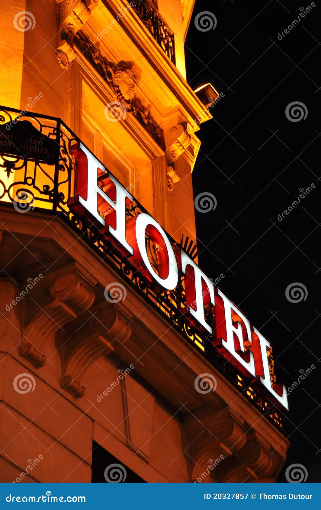 Hotel facade at night stock image. Image of sign, reception - 20327857