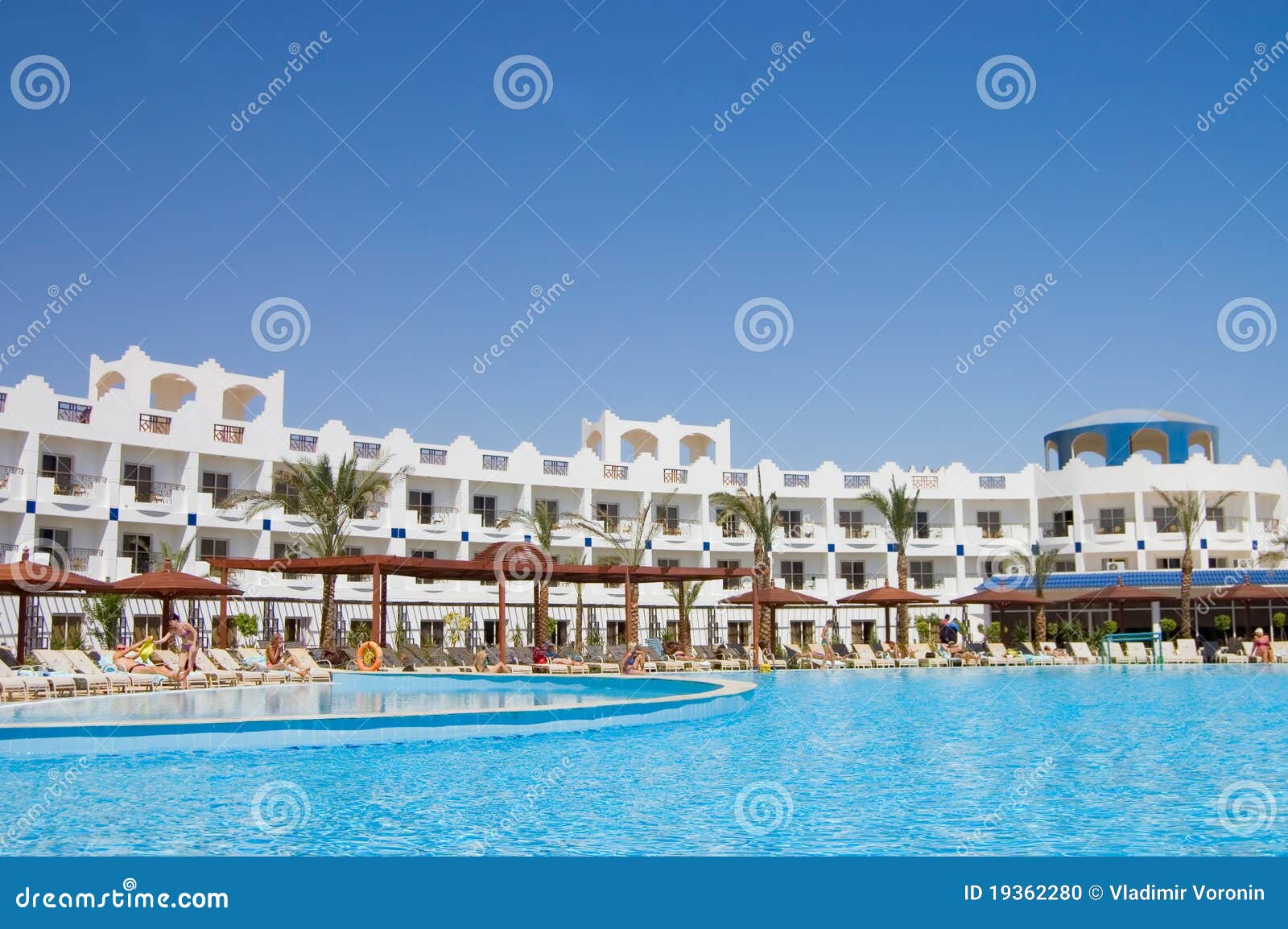 Hotel facade with pool stock photo. Image of architecture - 19362280