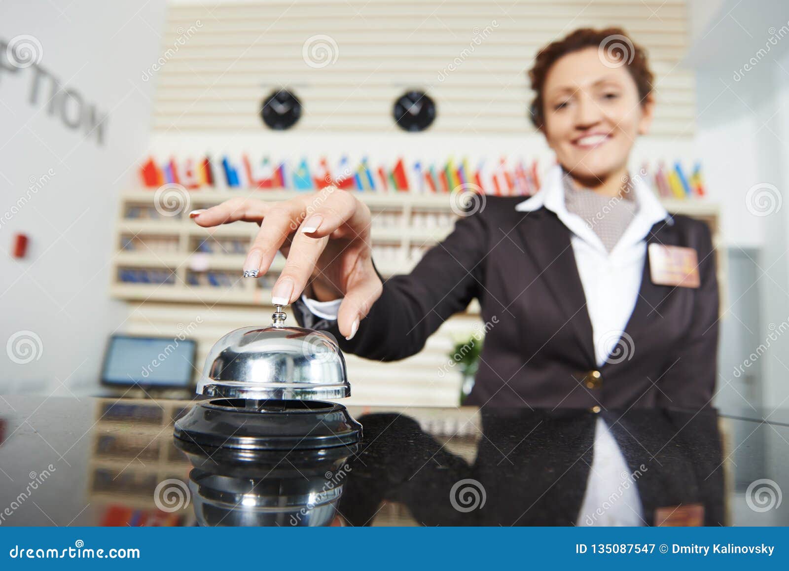 Hotel Female Worker on Reception Stock Image - Image of business ...