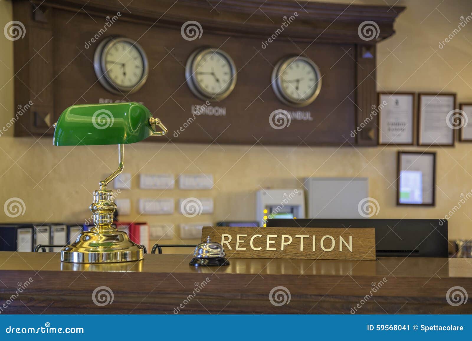 Hotel front desk stock image. Image of reception, hospitality - 59568041