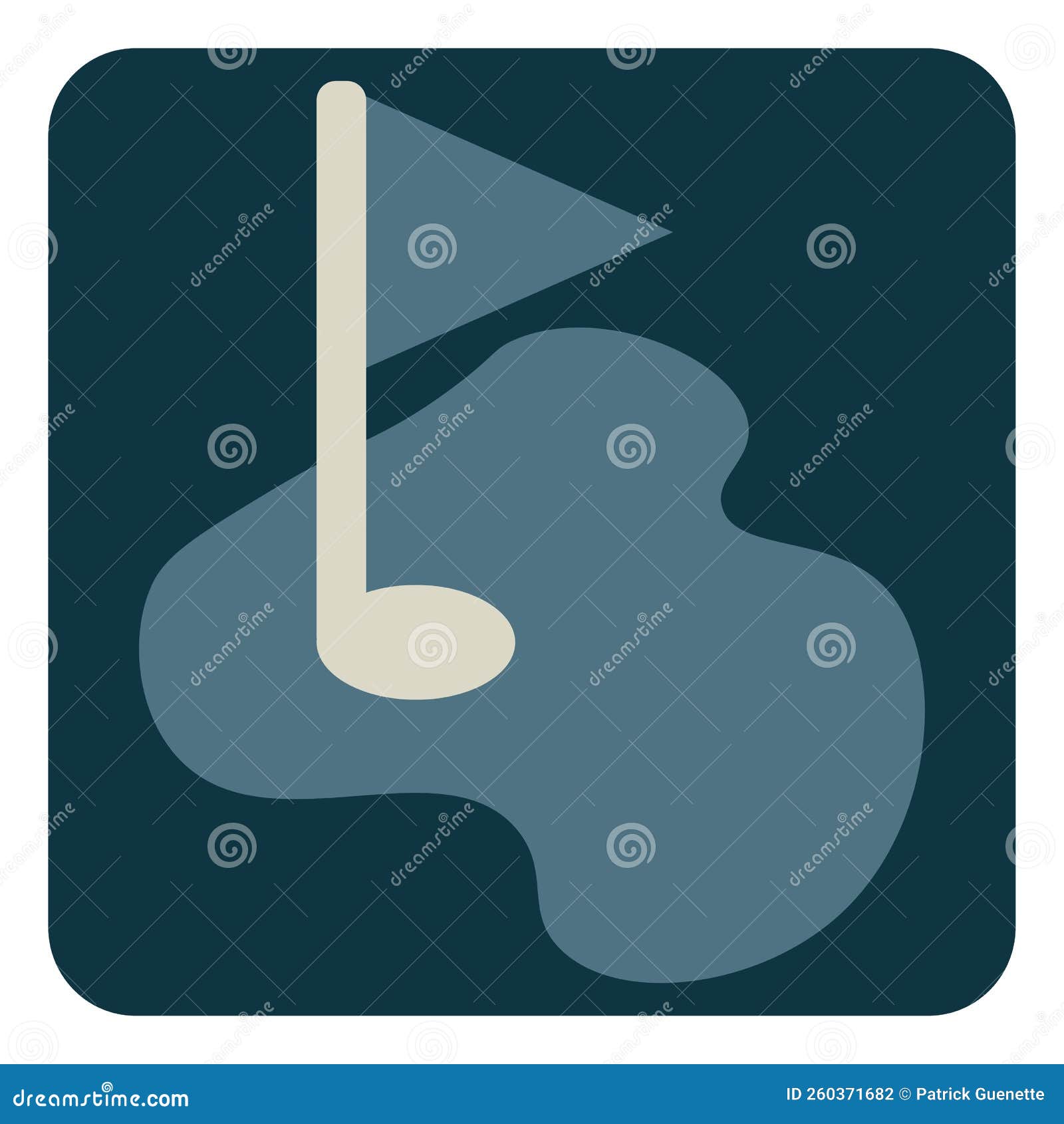 Hotel golf court, icon stock vector. Illustration of white - 260371682