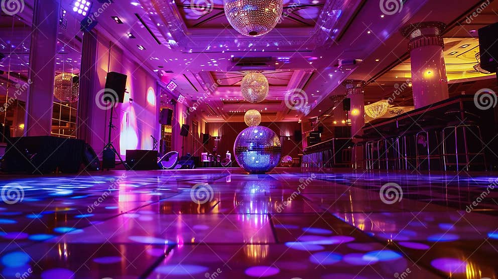 Hotel Guests Dancing at a Retro-themed Disco Stock Illustration ...