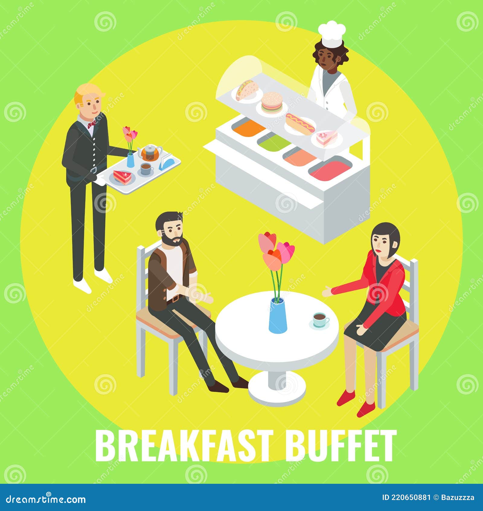 Buffet Breakfast Landing Page Design, Website Banner Vector Template ...