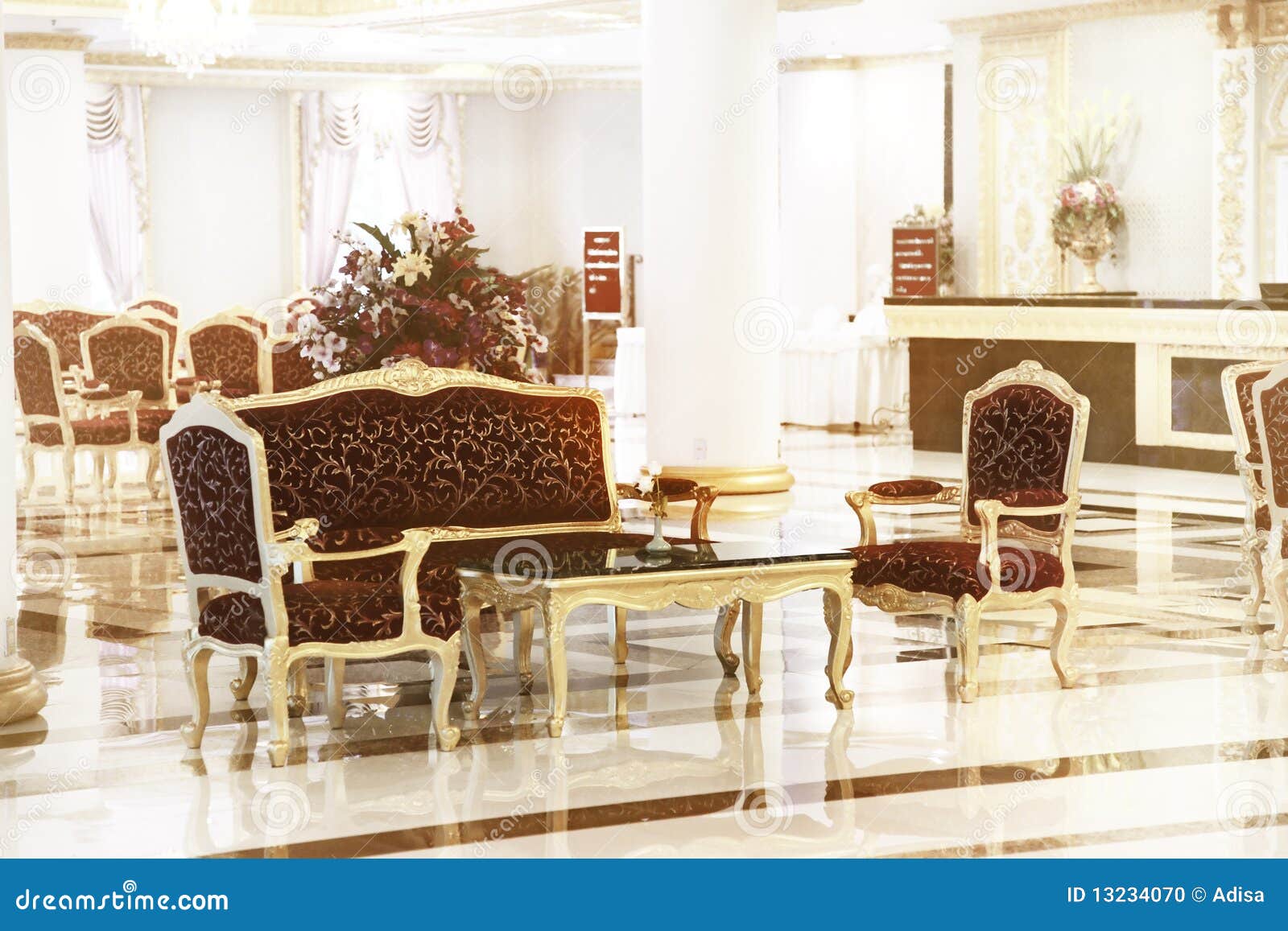 Hotel hall stock photo. Image of area, decor, armchair - 13234070