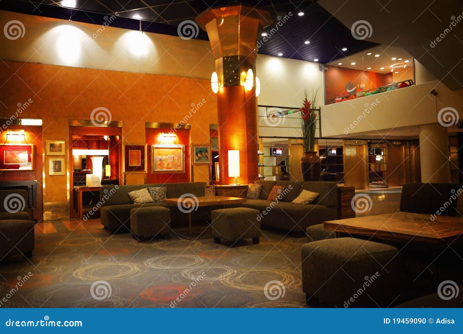 Hotel hall stock photo. Image of area, beautiful, dimmed - 19459090