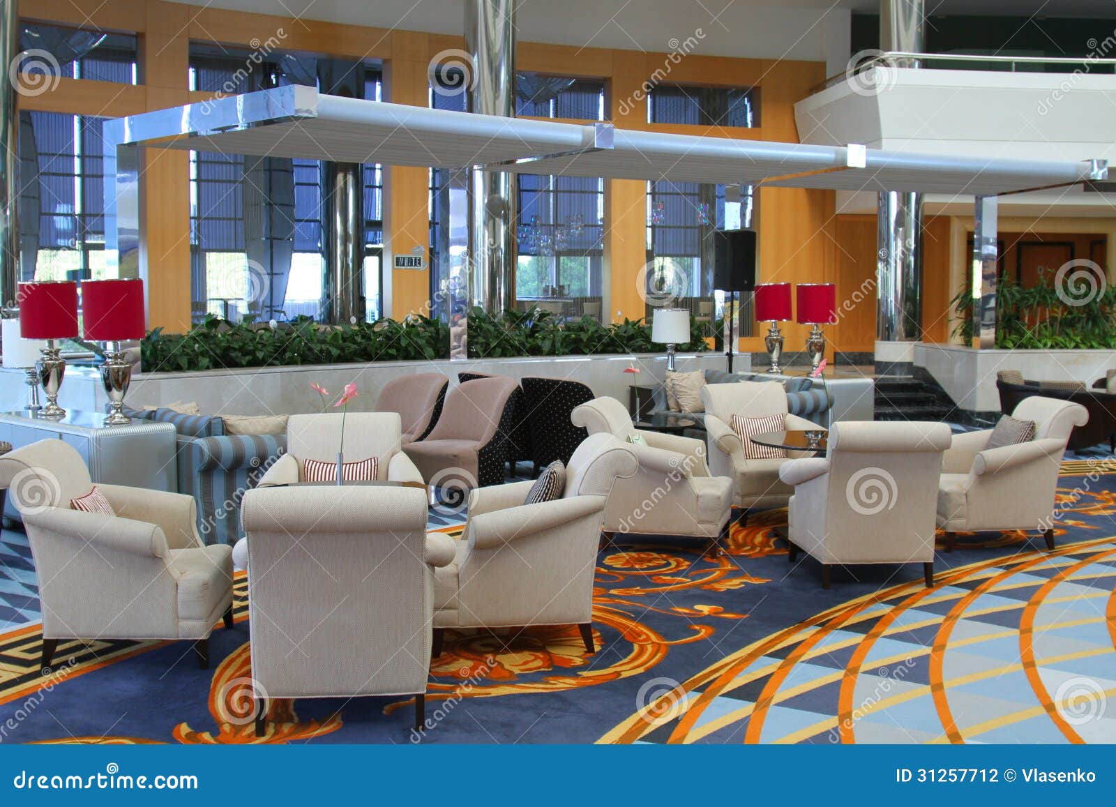 Hotel hall stock photo. Image of hotel, chairs, rest - 31257712