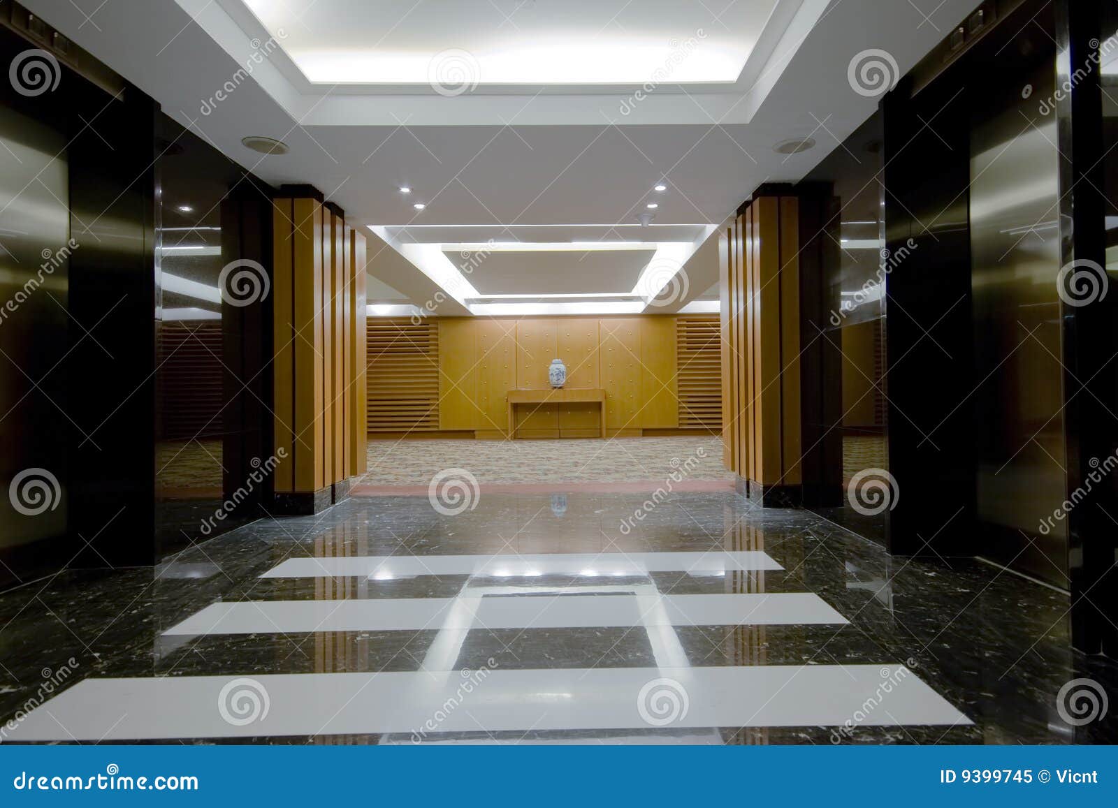 Hotel hall interior stock image. Image of front, door - 9399745