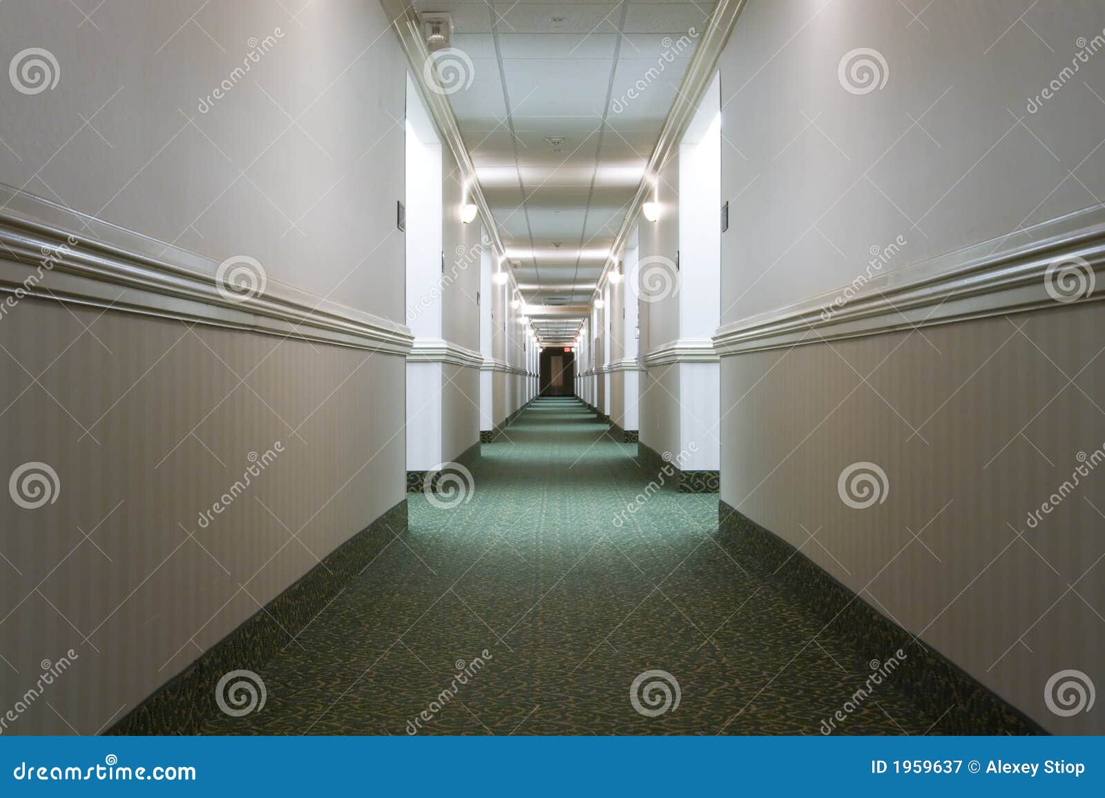 Hotel hallway stock image. Image of doorway, long, corridor - 1959637
