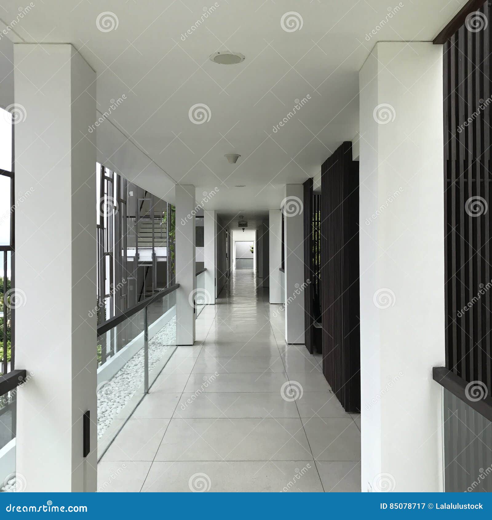 Hotel Hallway Sea View stock image. Image of floor, indoor - 85078717