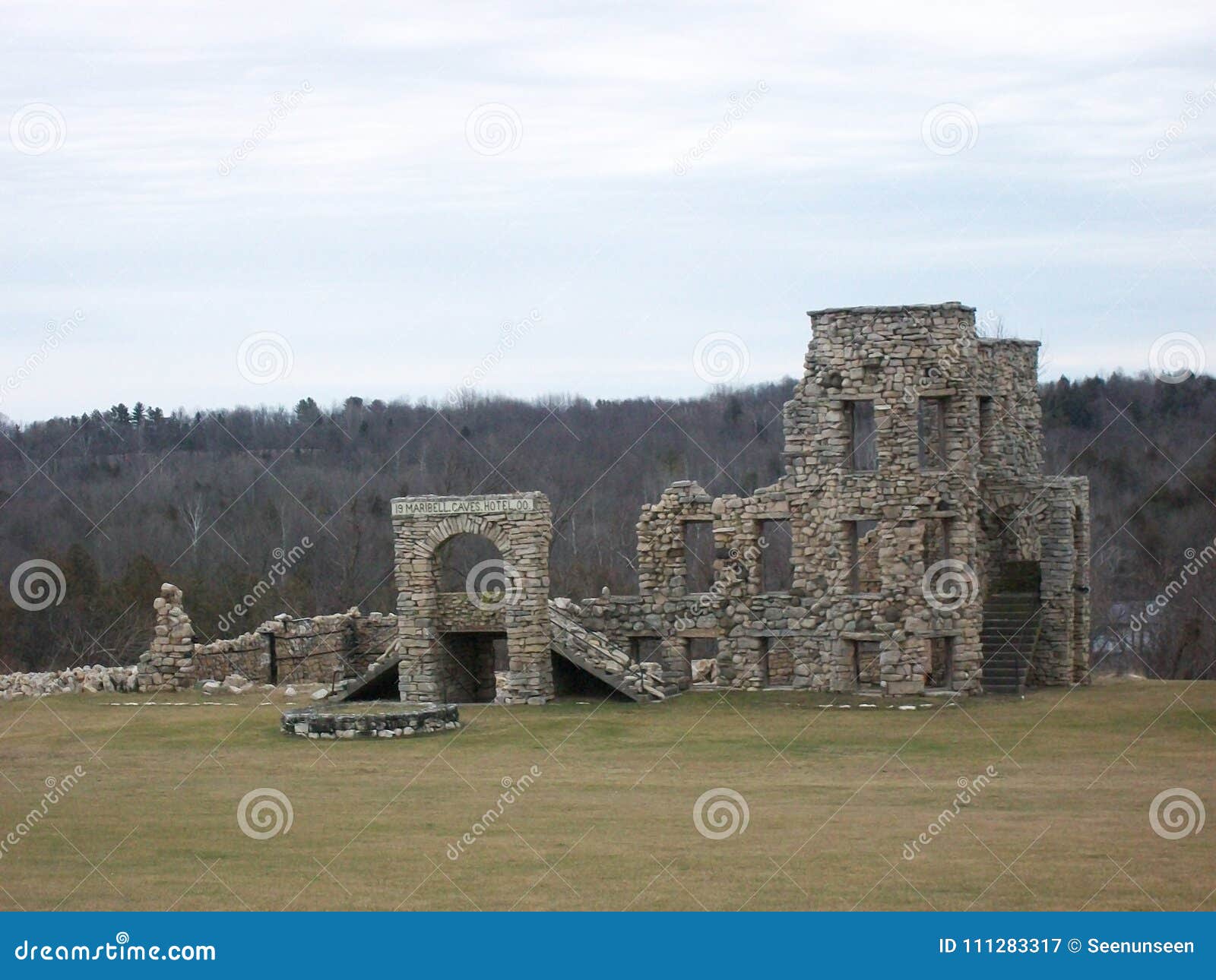 Hotel Hell Ruins From Maribel Caves County Park In Wisconsin Within A ...