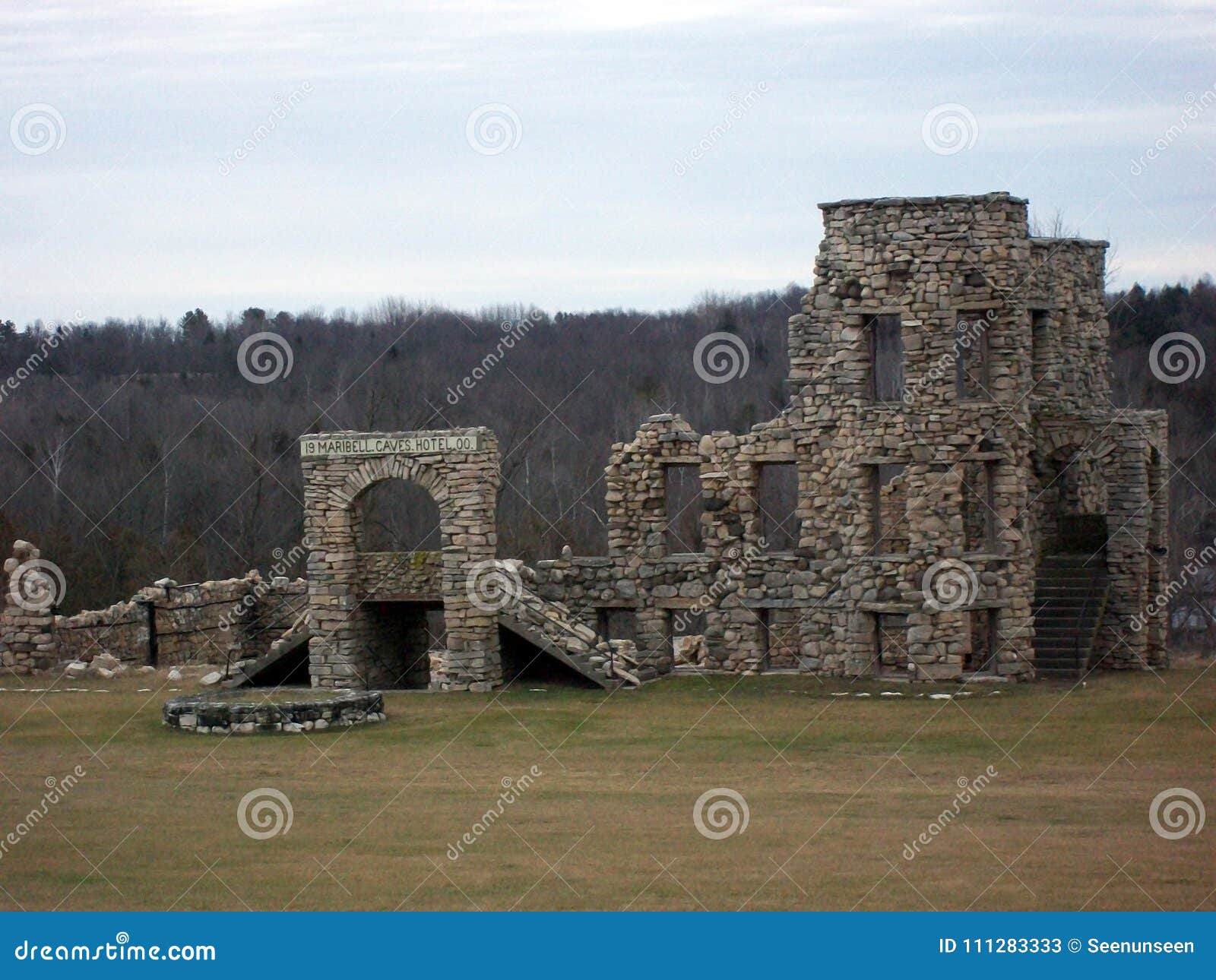 Hotel Hell Ruins From Maribel Caves County Park In Wisconsin Within A ...