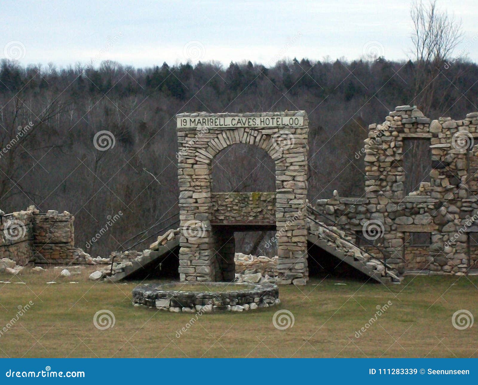 Hotel Hell Ruins From Maribel Caves County Park In Wisconsin Within A ...