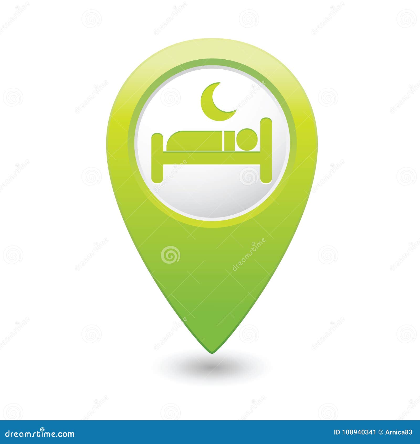 Hotel Icon on the Map Pointer Stock Vector - Illustration of location ...