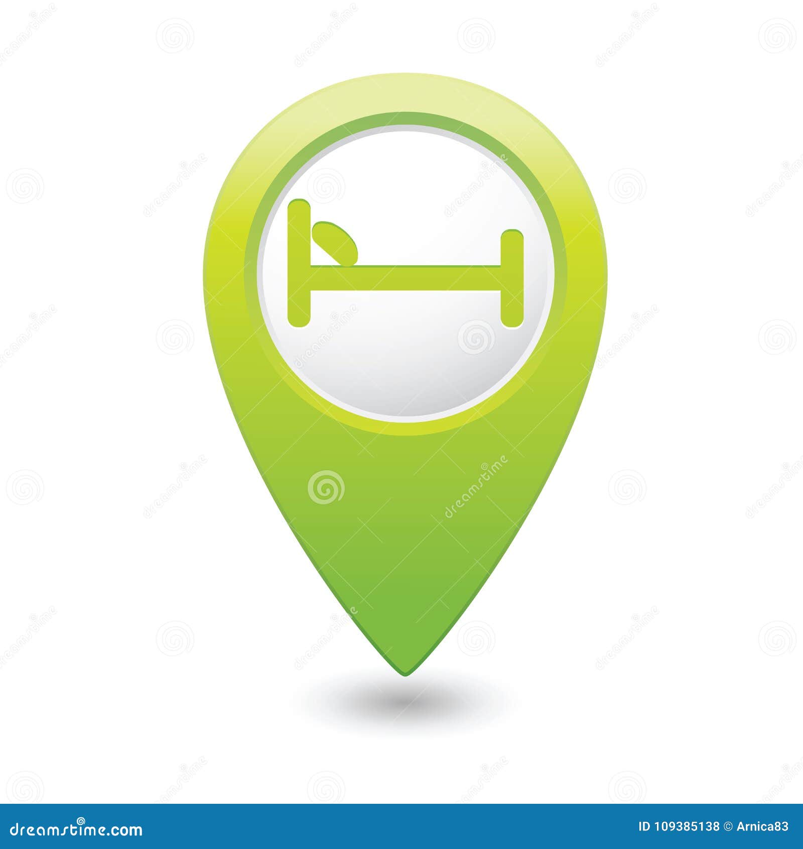 Hotel Icon on the Map Pointer Stock Vector - Illustration of ...