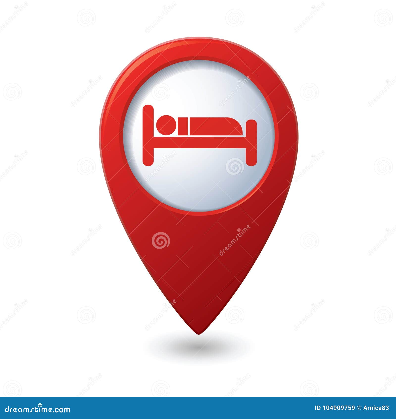 Hotel Icon on the Map Pointer Stock Vector - Illustration of five ...