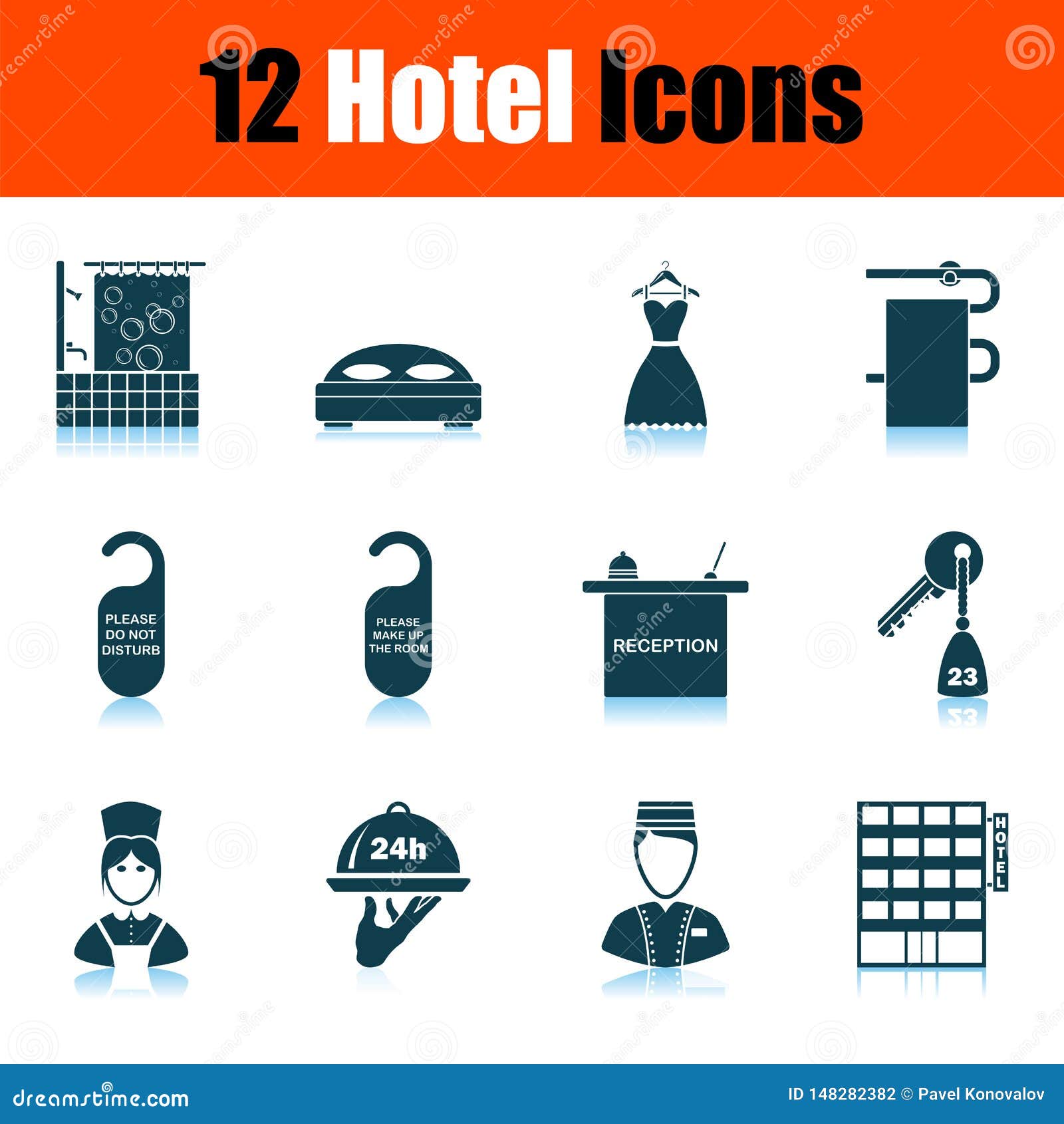 Hotel Icon Set stock vector. Illustration of hotel, business - 148282382