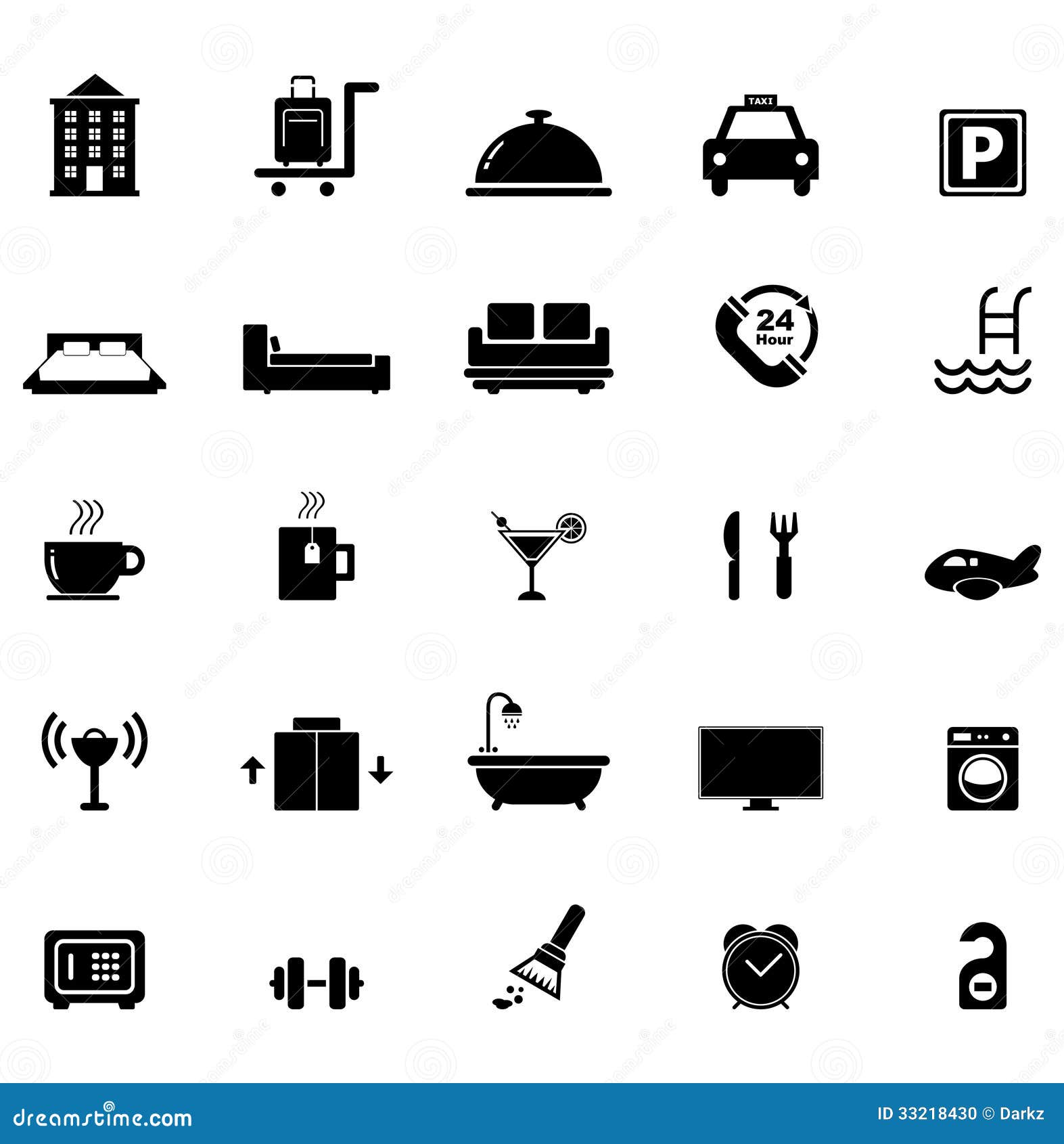Hotel Icon set stock illustration. Illustration of icon - 33218430