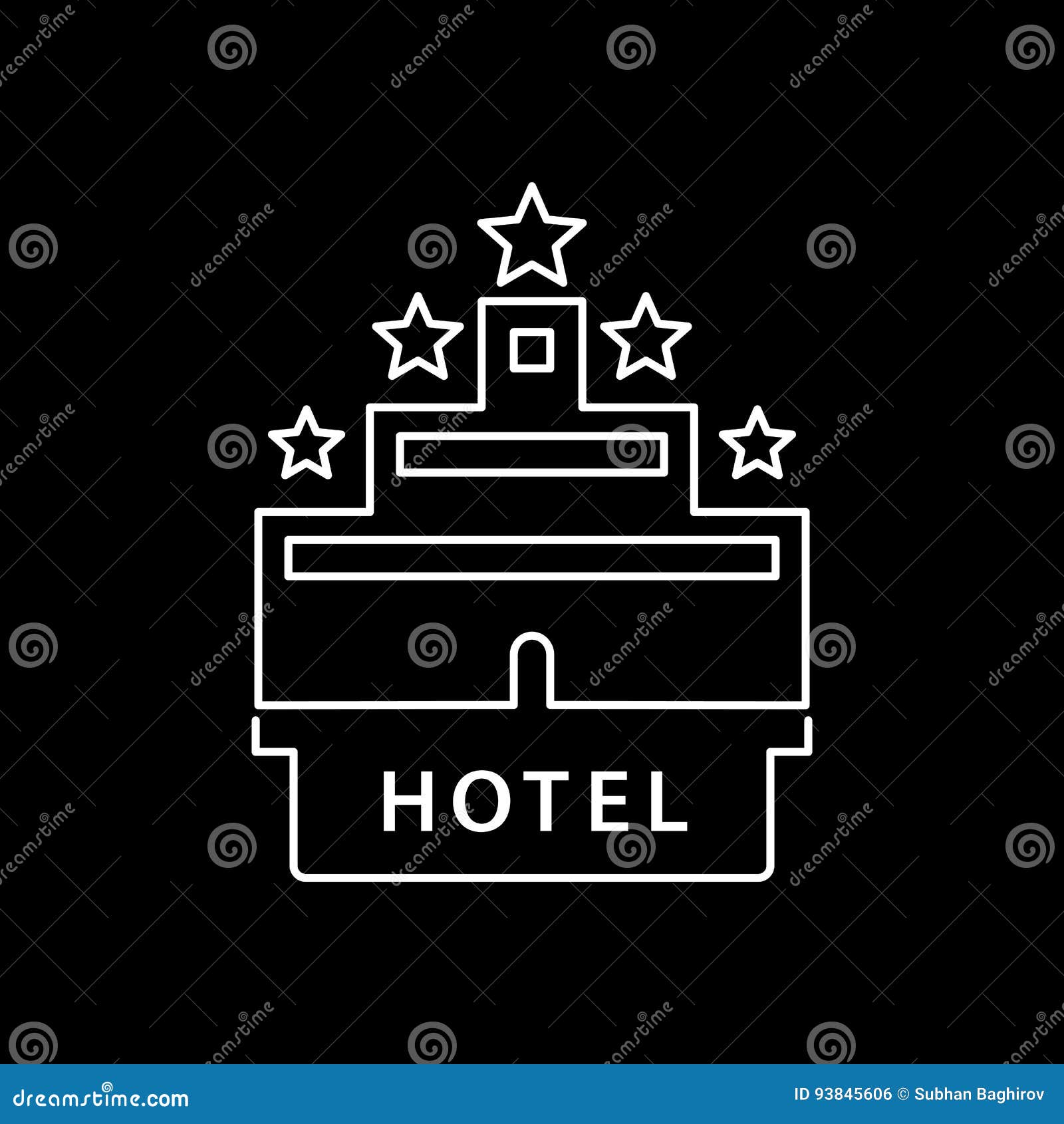 Hotel Icon Simple Flat Style Illustration Stock Vector - Illustration ...