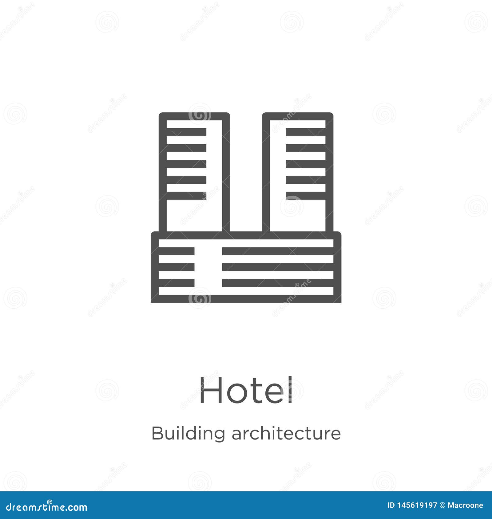 Hotel Icon Vector from Building Architecture Collection. Thin Line ...