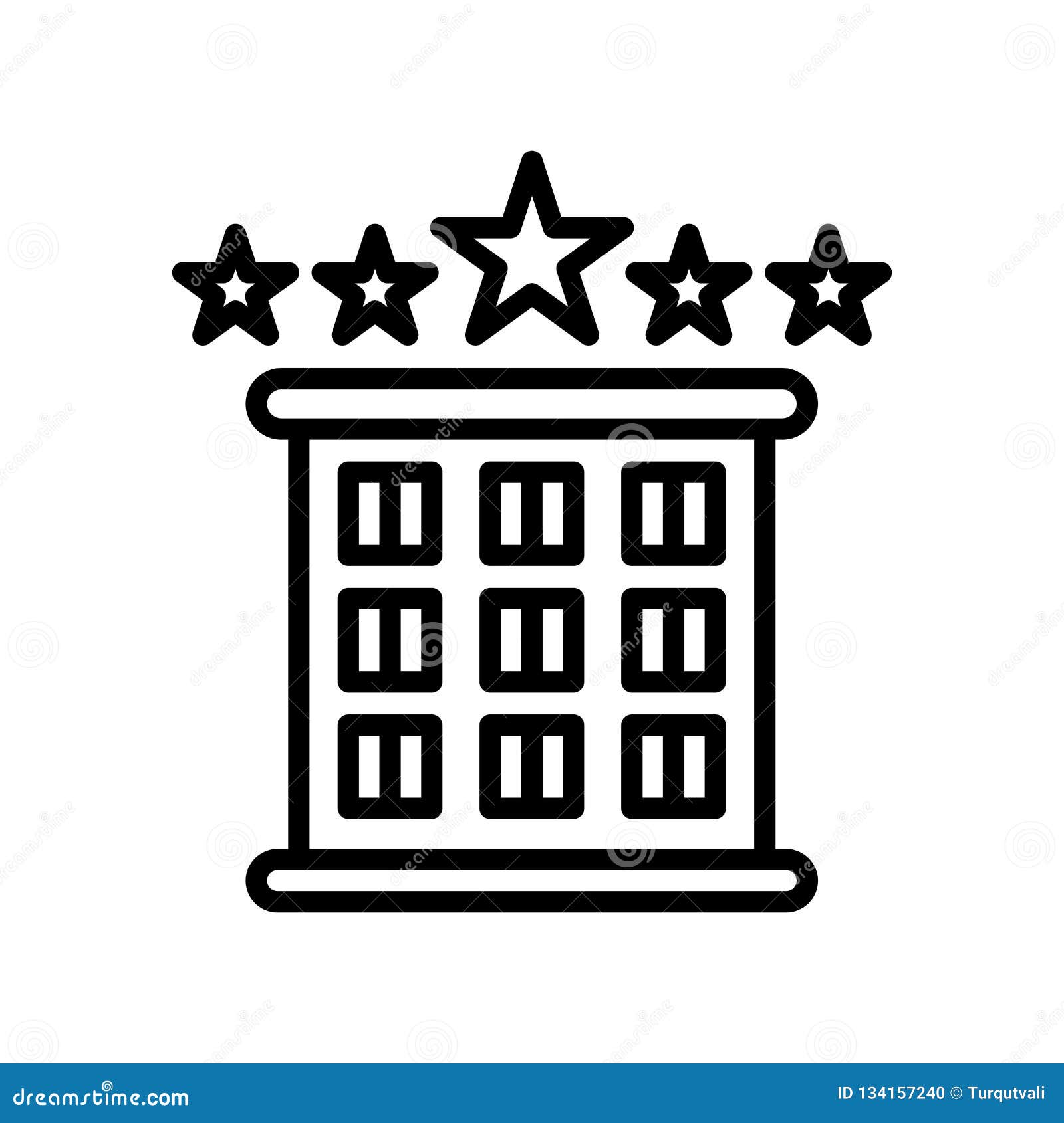 Hotel Icon Vector Isolated on White Background, Hotel Sign , Line and ...