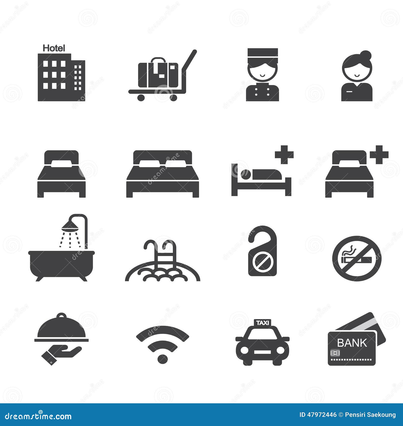 Hotel icon stock vector. Illustration of receptionist - 47972446