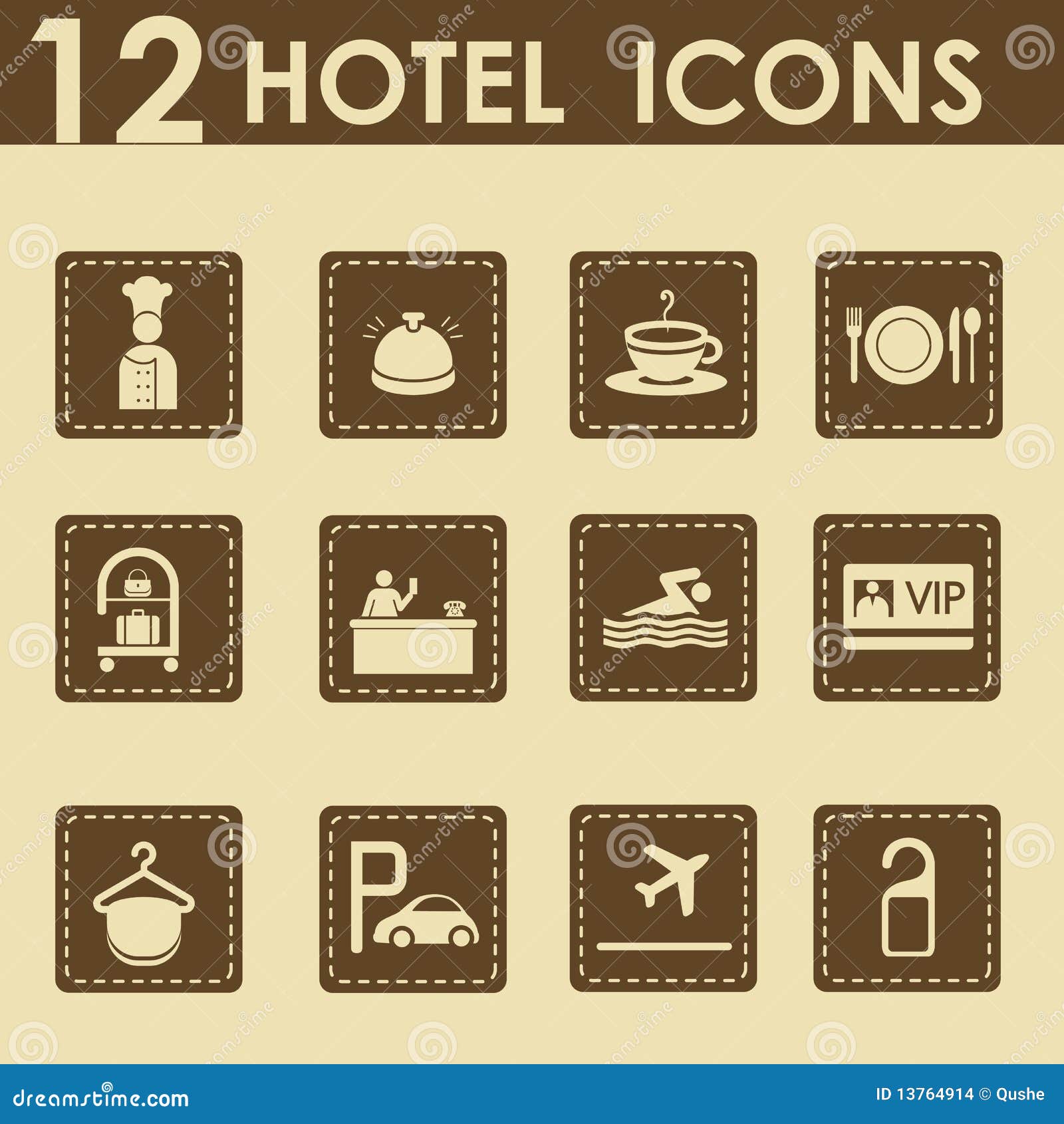 Hotel icons set stock vector. Illustration of ancient - 13764914