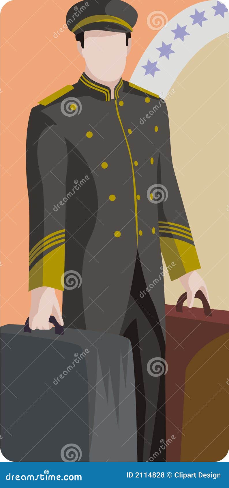 Hotel Bellman, Linear Style Sign For Mobile Concept And Web Design ...