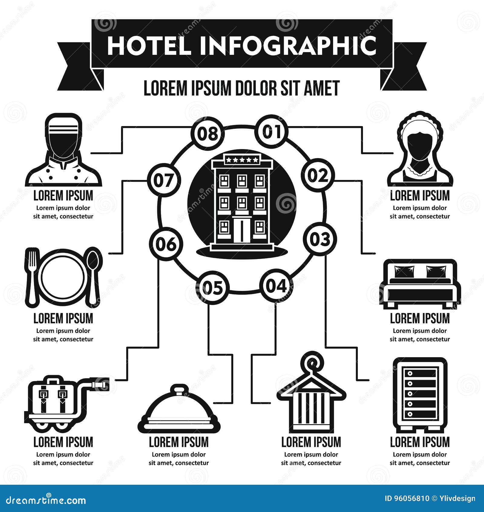 Hotel Infographic Concept, Simple Style Stock Vector - Illustration of ...