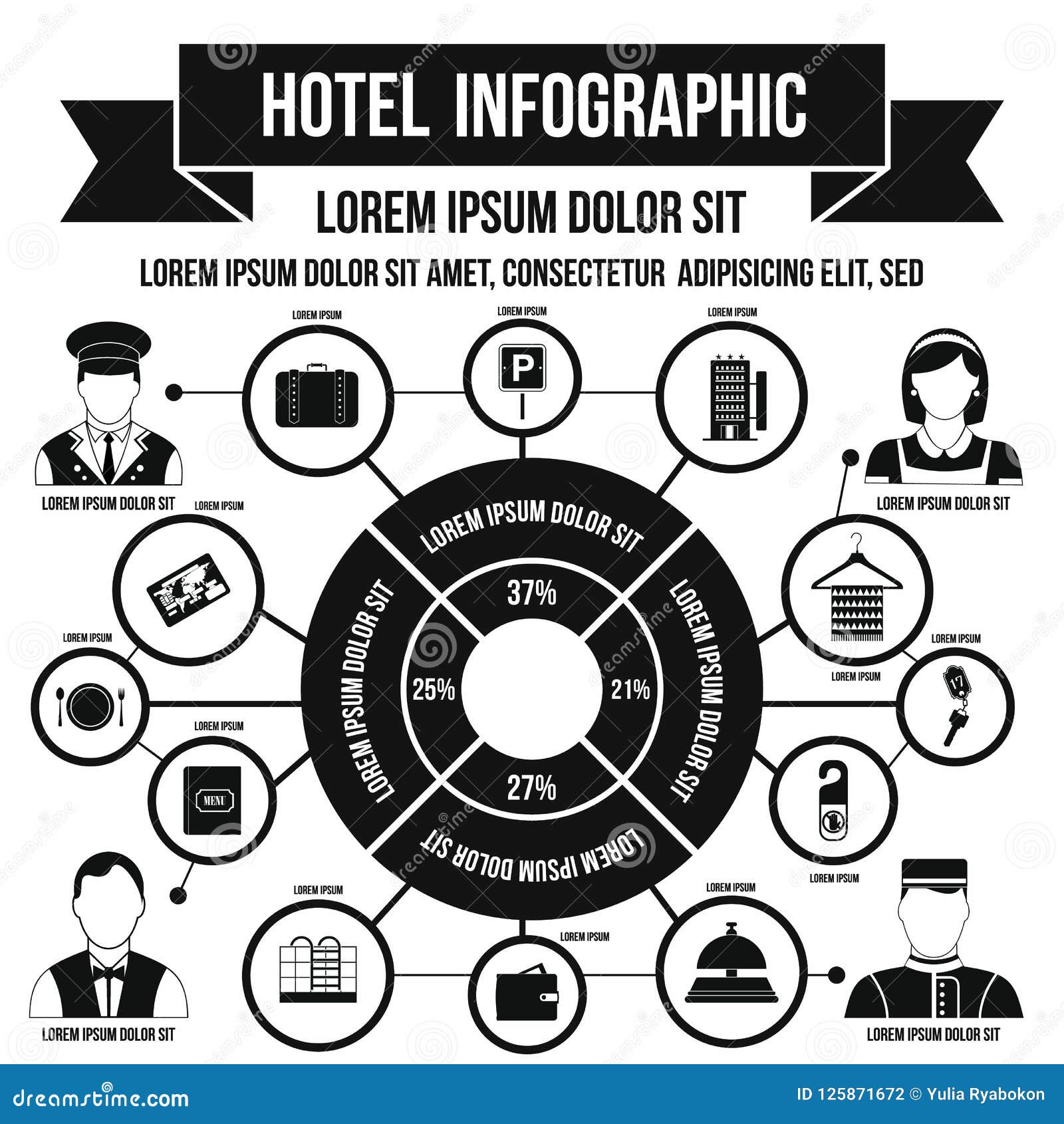 Hotel Infographic, Estilo Simples Ilustração Stock - Ilustração de ...