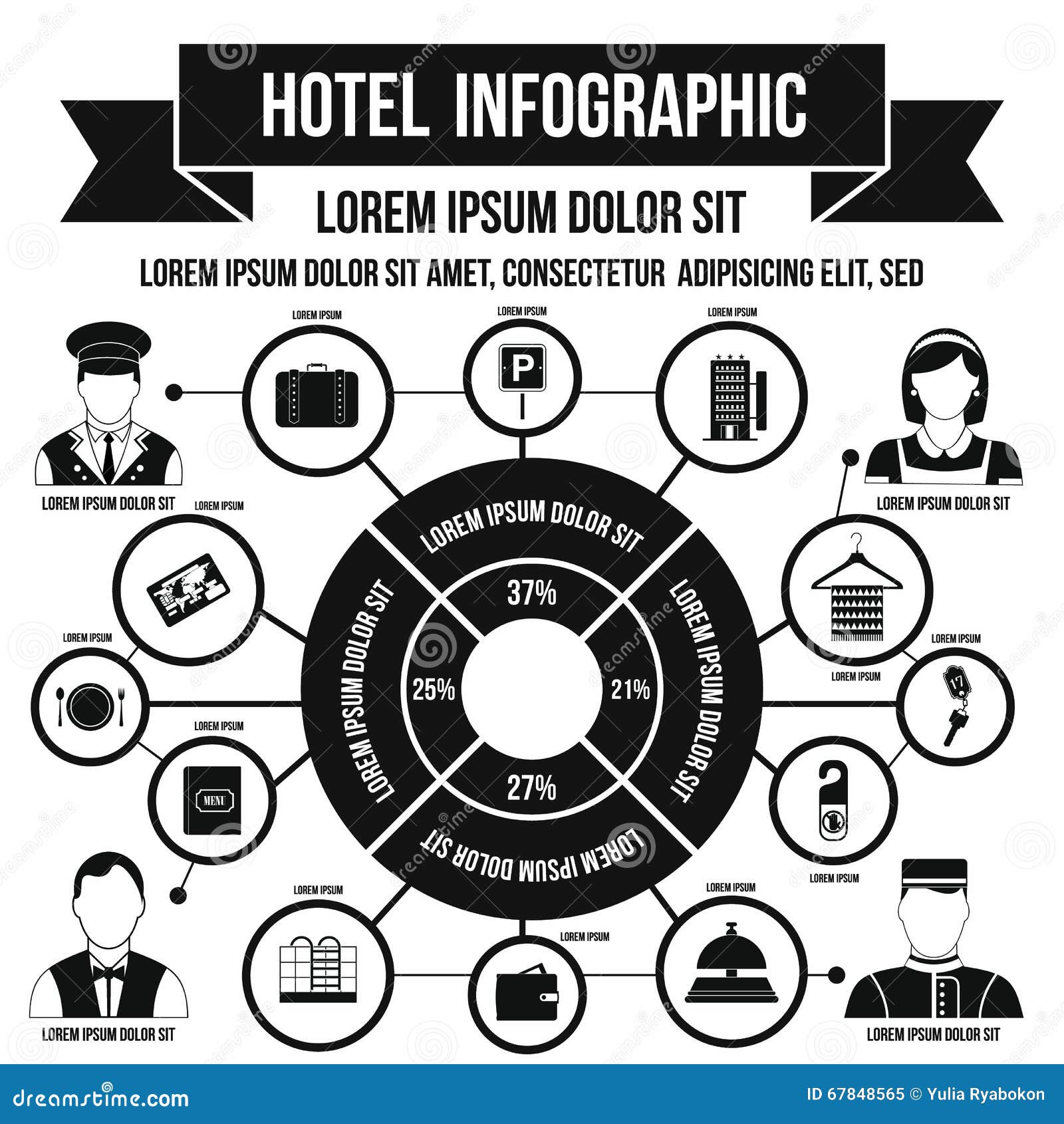 Hotel Infographic, Simple Style Stock Vector - Image: 67848565