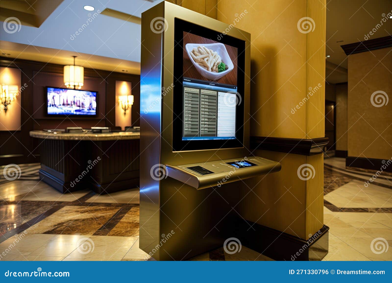 Hotel Interior, Digital Signage, Kiosk Touch. Generative AI Stock ...