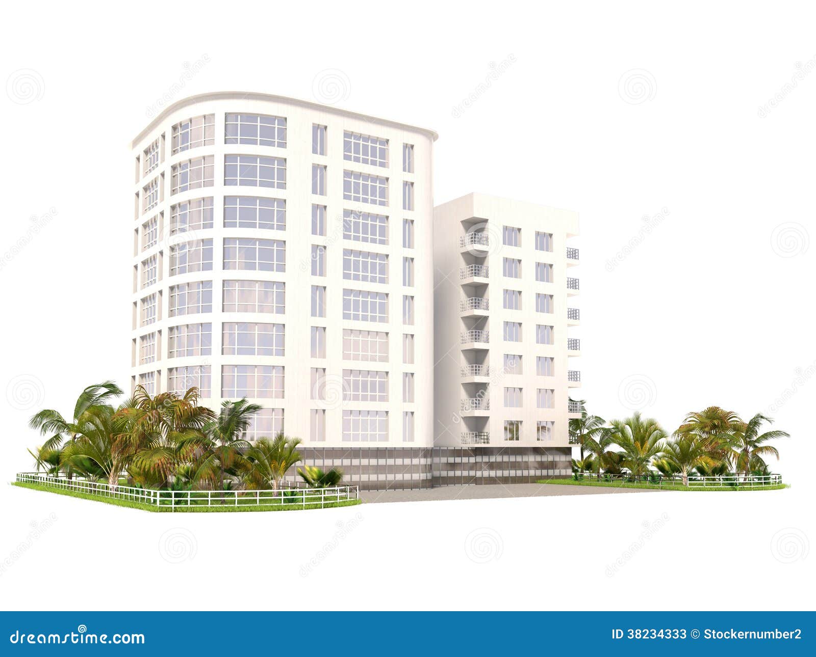 Hotel Isolated on White Background Stock Illustration - Illustration of ...