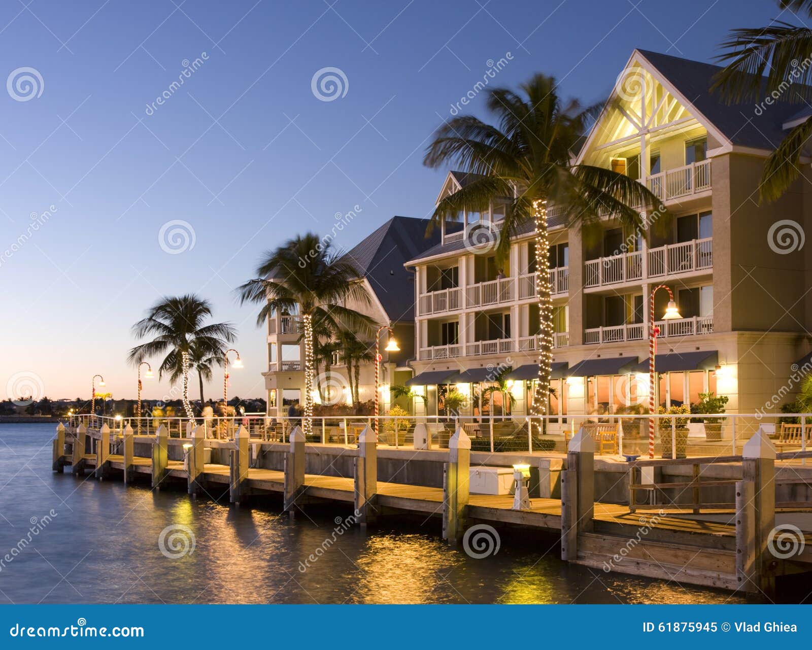Hotel in Key West at Sunset Stock Image - Image of romantic ...