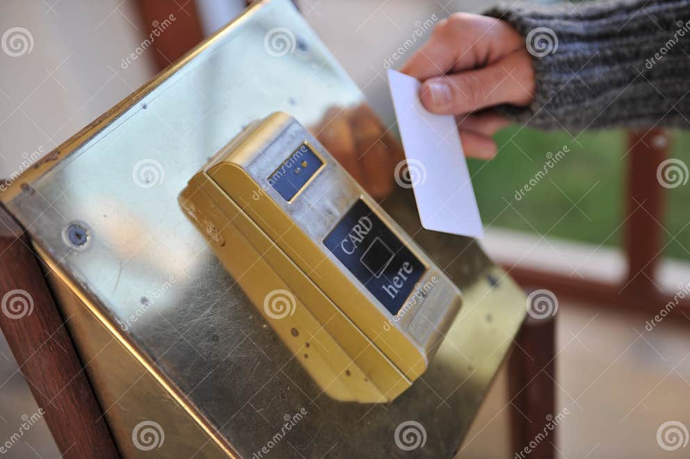 Hotel keycard machine stock image. Image of pass, hold - 10259433