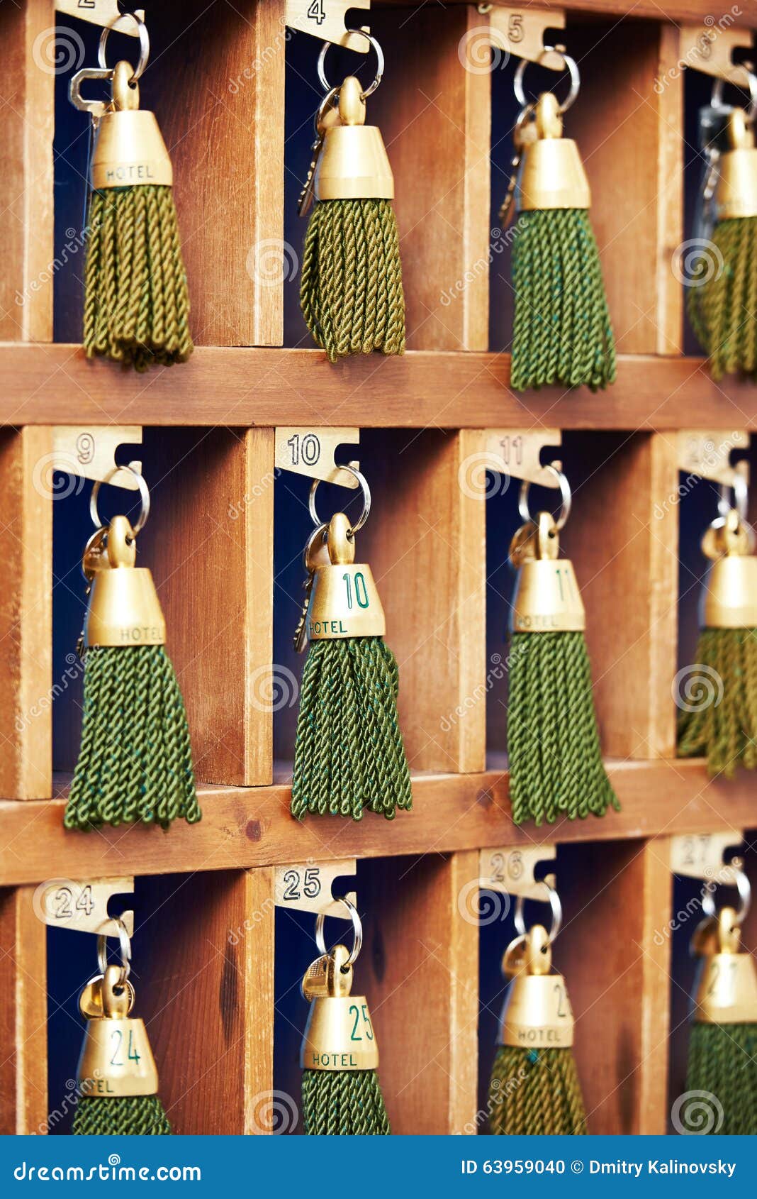 Hotel Keys at Reception Desk Counte Stock Photo - Image of board ...