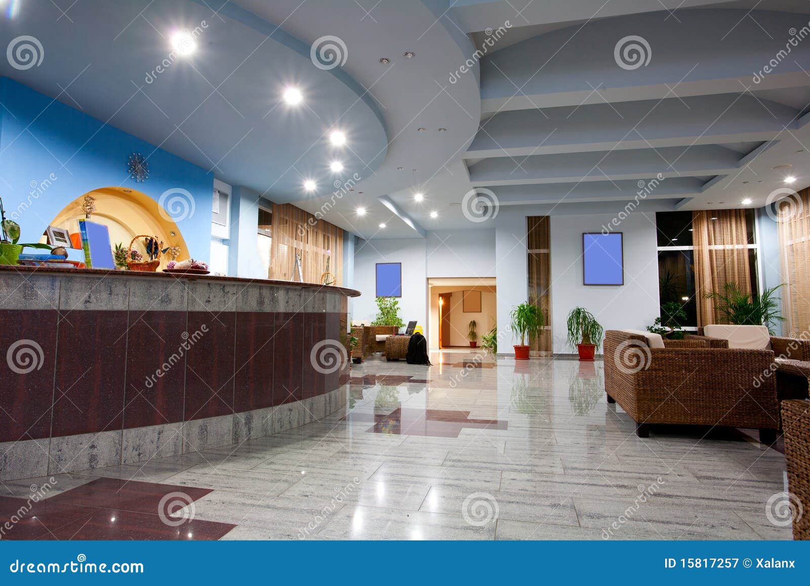 Hotel lobby stock image. Image of indoors, architecture - 15817257