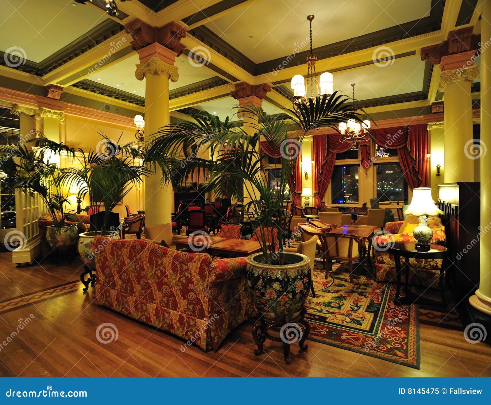 Hotel lobby stock image. Image of perspective, lights - 8145475