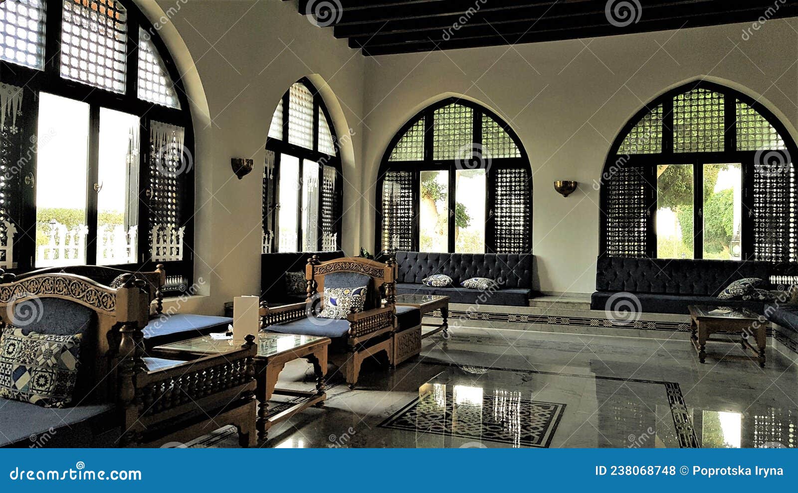 Hotel Lobby Bar in Oriental Style, Egypt Stock Photo - Image of decor ...