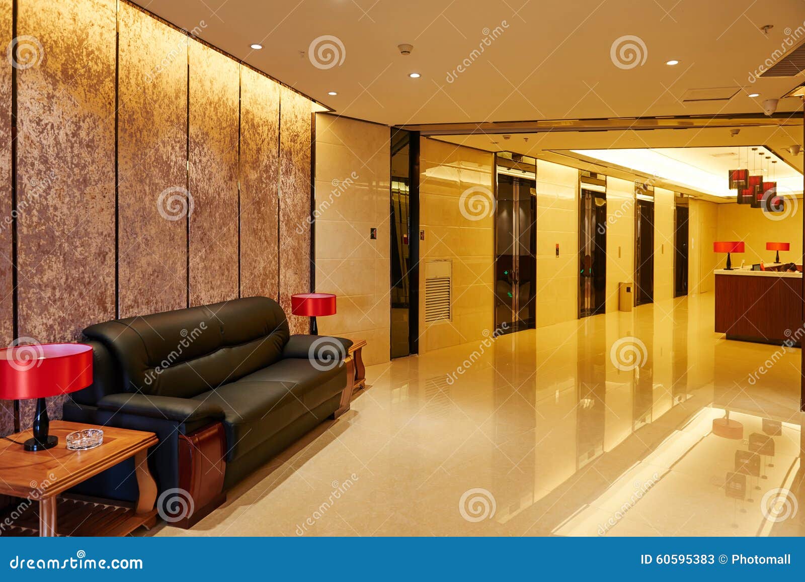 Hotel Lobby and Elevator Doors Furniture Stock Image - Image of doors ...