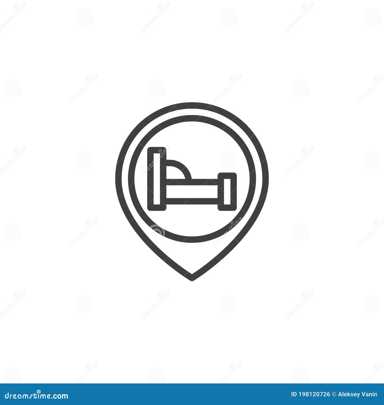 Hotel Location Pointer Line Icon Stock Vector - Illustration of vector ...