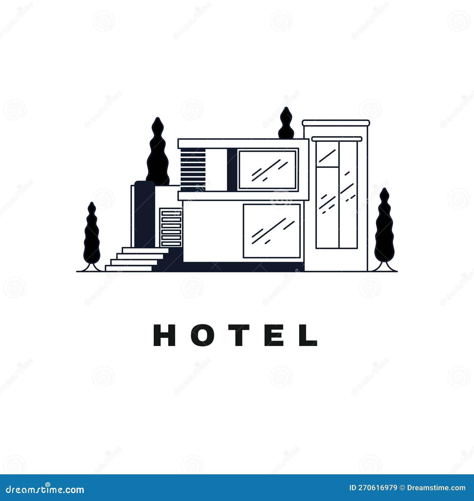 Hotel logo stock illustration. Illustration of cartoon - 270616979