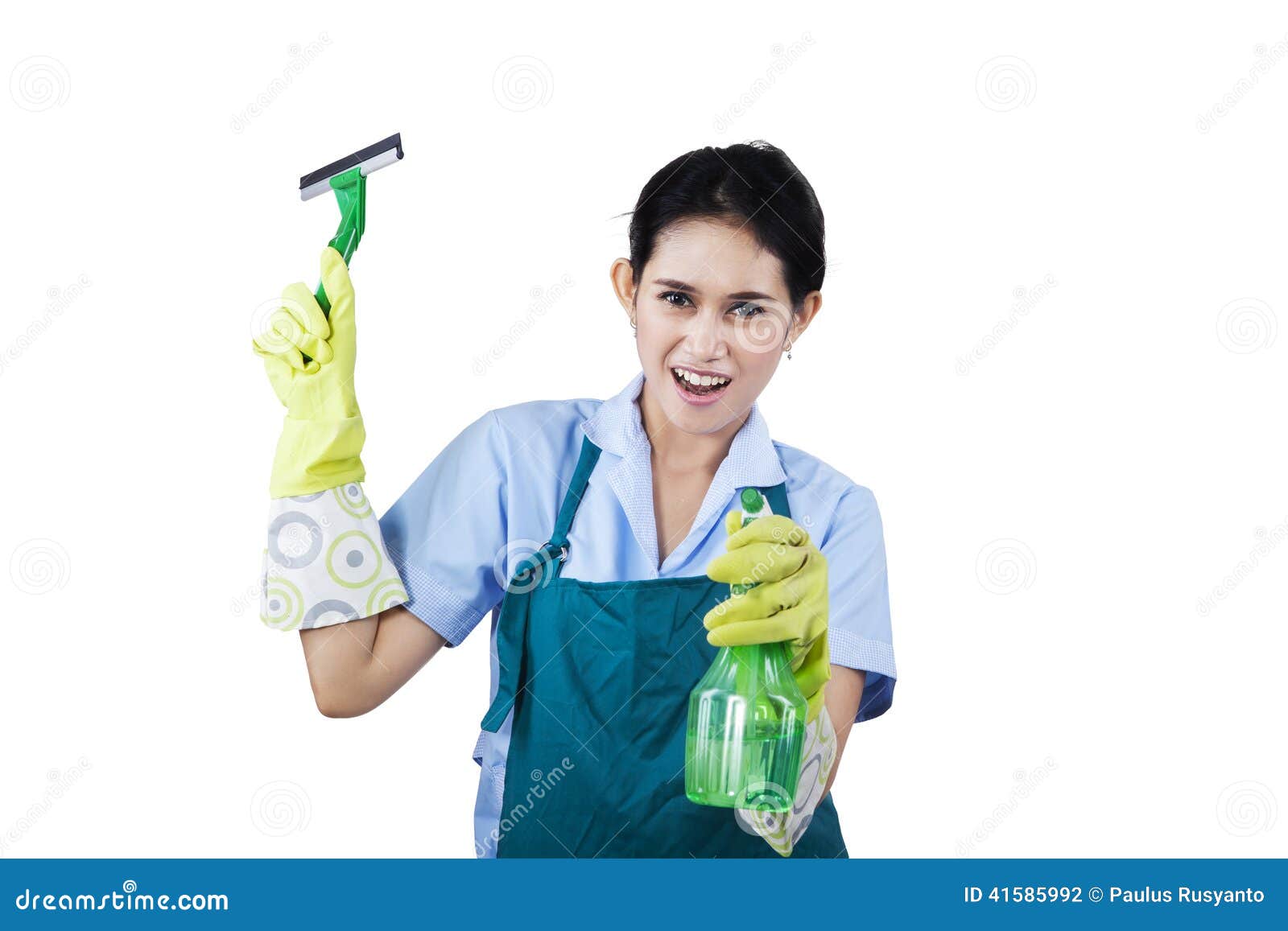 Hotel Maid with Cleaning Tools Stock Photo - Image of household ...