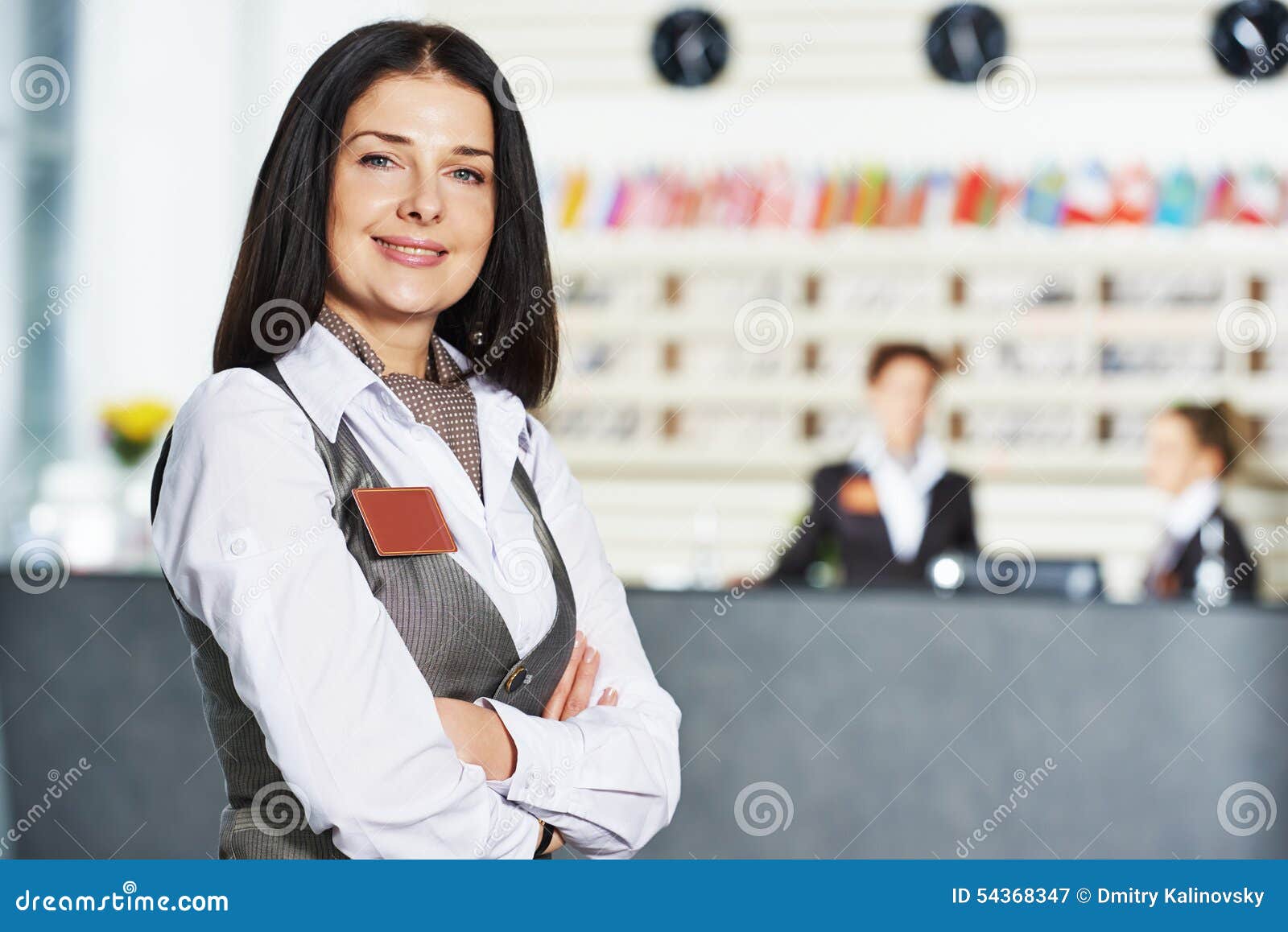 Hotel manager on reception stock image. Image of professional - 54368347