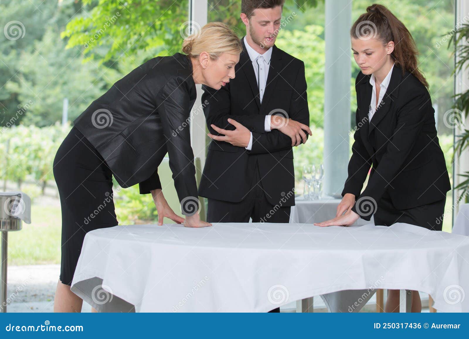 Hotel Manager Training Waiting Staff Stock Photo - Image of cover ...