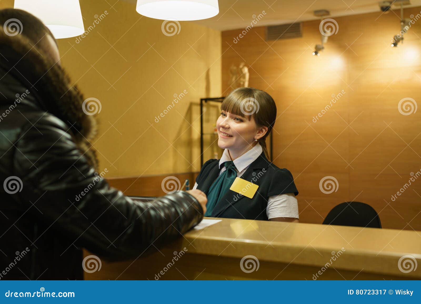 Hotel Manager Welcoming Smiles the Guest Stock Image - Image of formal ...