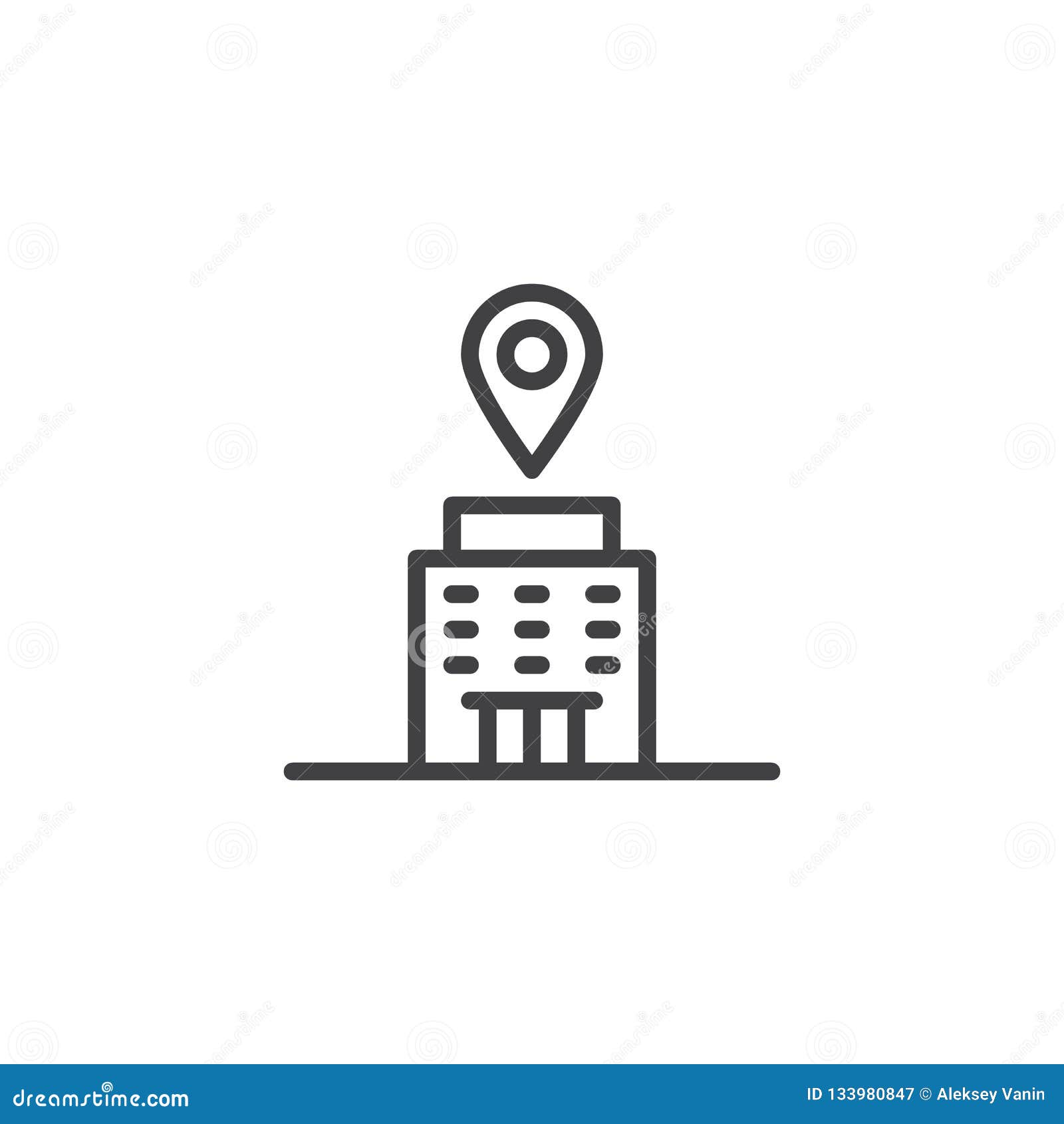 Hotel Map Pointer Outline Icon Stock Vector - Illustration of marker ...