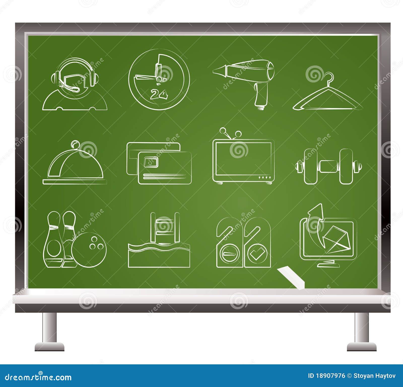 Amenity Icons Set, Cartoon Style Vector Illustration | CartoonDealer ...